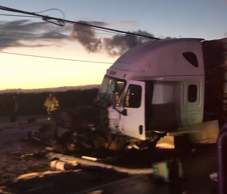 Utility Poles Down After Tractor Trailer Collision Extended Closures